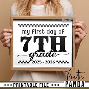 PRINTABLE SIGN First Day of 7th Grade PNG, 1st Day of Seventh Grade ...