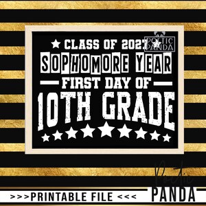 Printable First Day of Sophomore Year Sign, First Day of 10th Grade ...