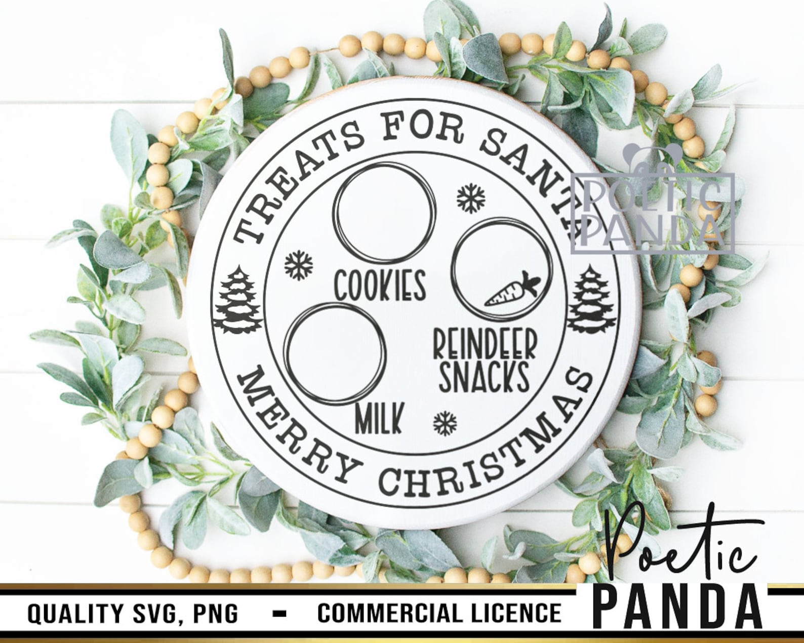 Santa Tray SVG PNG Christmas Plate Svg Round Sign Svg Dear - Etsy