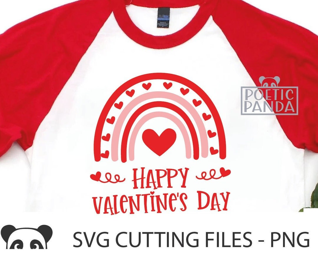 Happy VALENTINE Day Rainbow SVG PNG, Kids Valentine Shirt Svg, Cute ...