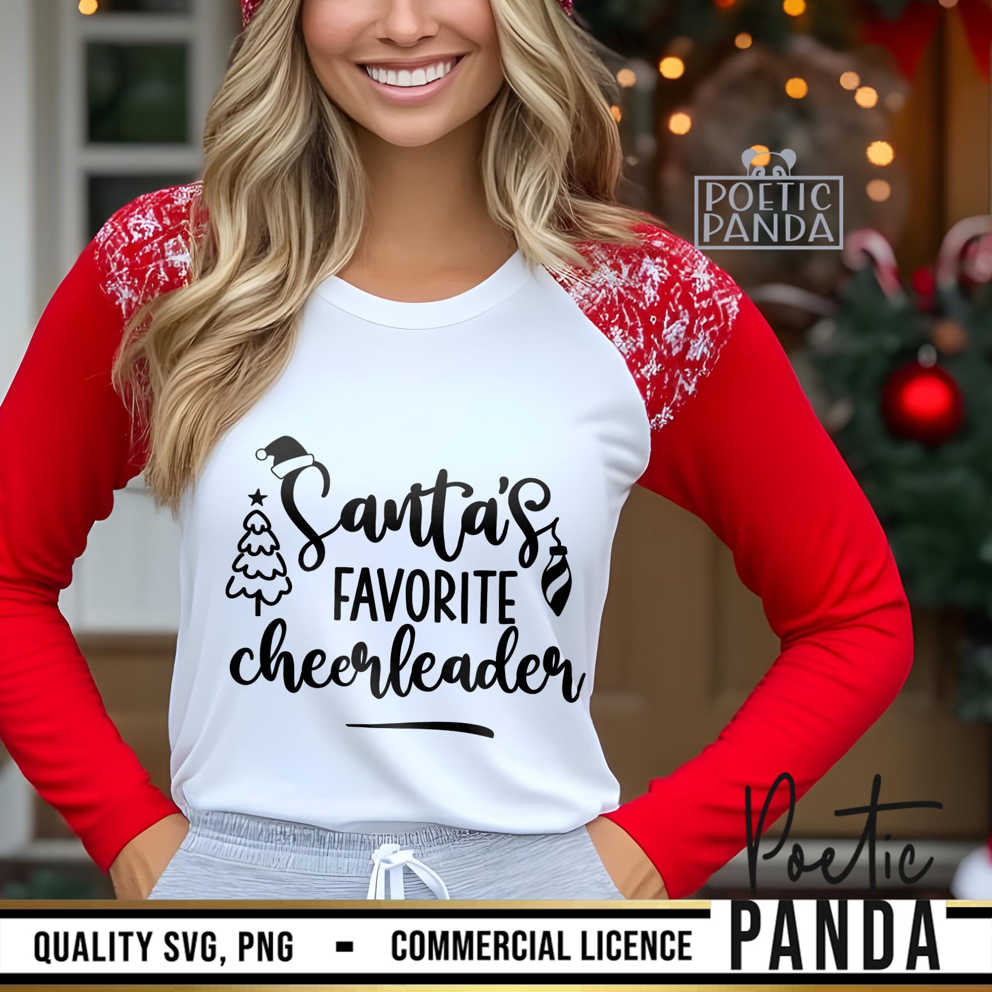 Santa's Favorite Cheerleader SVG PNG, Cheerleader Christmas Shirt Svg ...