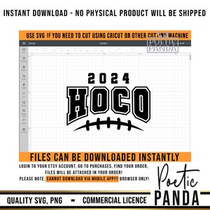 Hoco 2024 SVG PNG, Hoco Vibes Svg, Football Homecoming 2024 Svg, Hoco ...