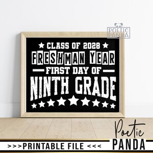 Printable First Day of Freshman Year Sign PNG JPEG, Freshman Digital ...