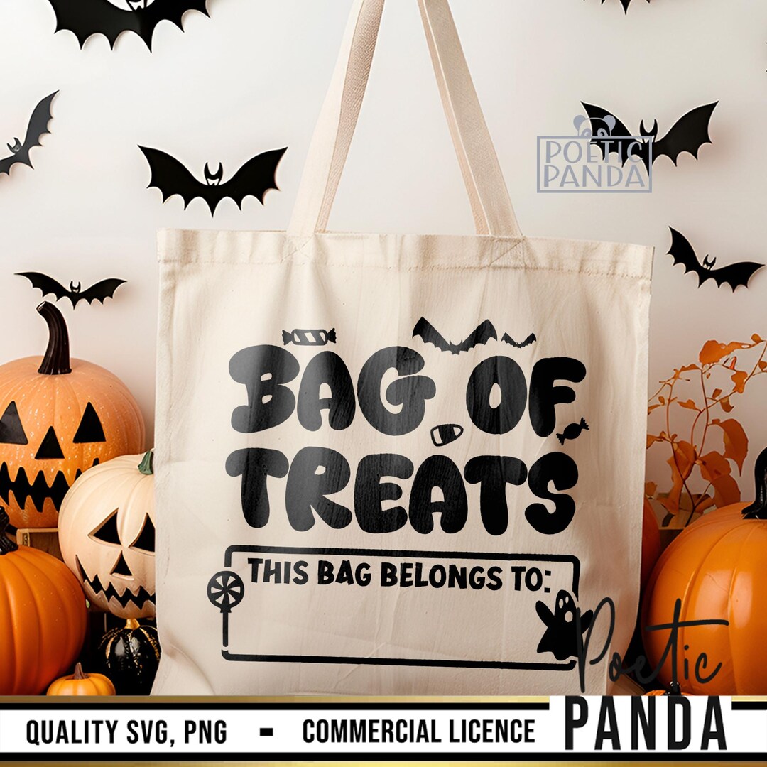 Bag of Treats SVG PNG, Halloween Bag Svg, Trick or Treat Bag Svg, Kids ...