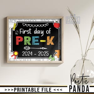 Printable First Day of Prek Sign, 1st Day of Prek Sign, Printable ...