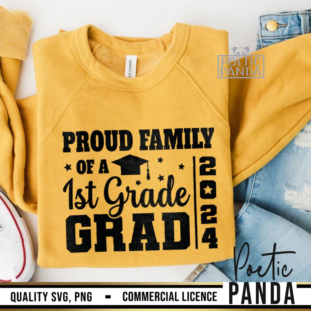 Proud Family of 1st Grade Grad SVG PNG, Graduation 2024 Svg, First ...