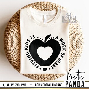 Feeding Kids is A Work of Heart SVG PNG, Lunch Lady Svg, Cafeteria ...