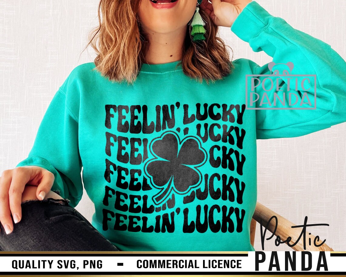 Feelin Lucky SVG PNG, St Patricks Svg, Clover Svg, Shamrock Svg, Irish ...