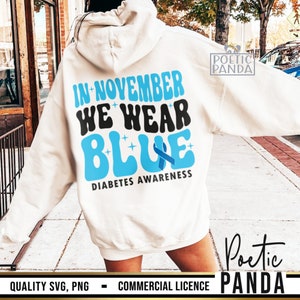 Diabetes Awareness SVG PNG, Blue Ribbon Svg, T1d Svg, Support Squad Svg ...