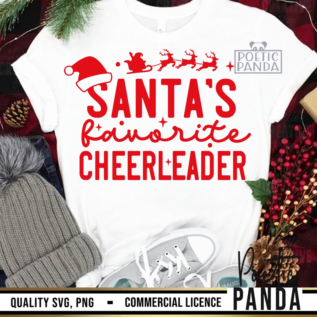 Pom-pom girl préférée du père Noël SVG PNG, je cours sur le café et les ...