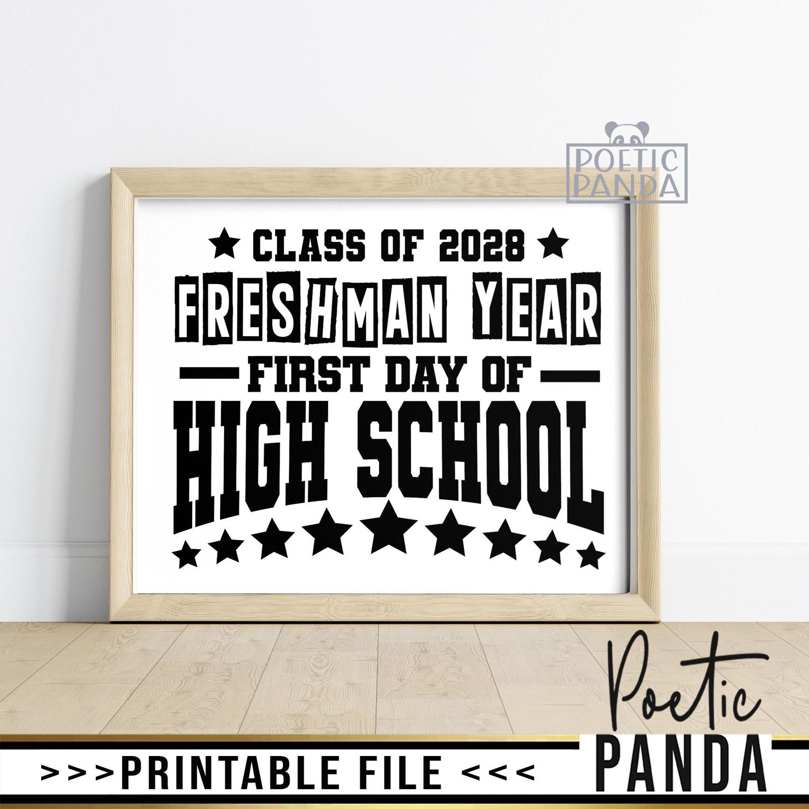 Printable First Day of High School PNG JPEG, Class of 2028 Freshman ...