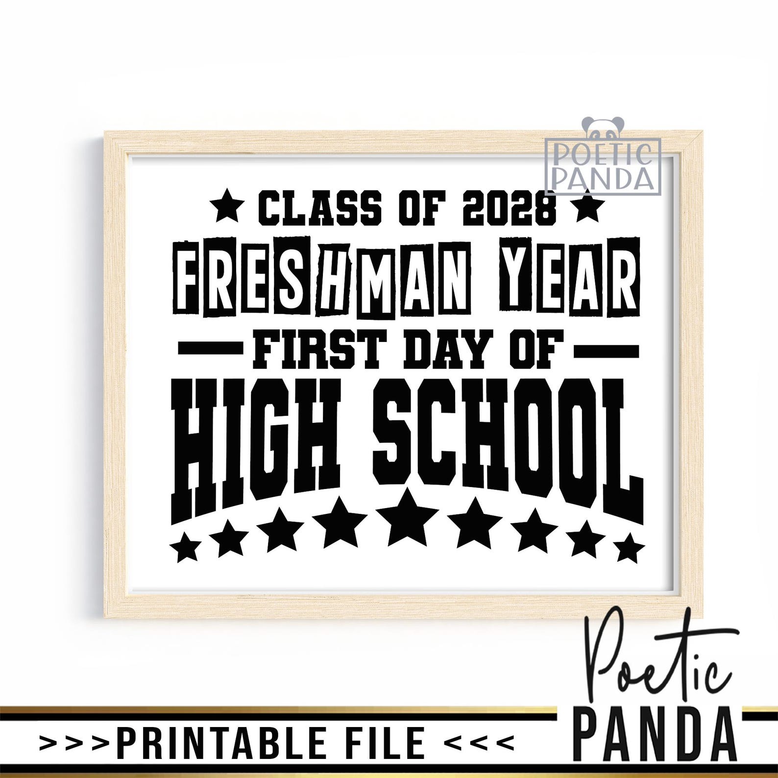 Printable First Day of High School PNG JPEG, Class of 2028 Freshman ...