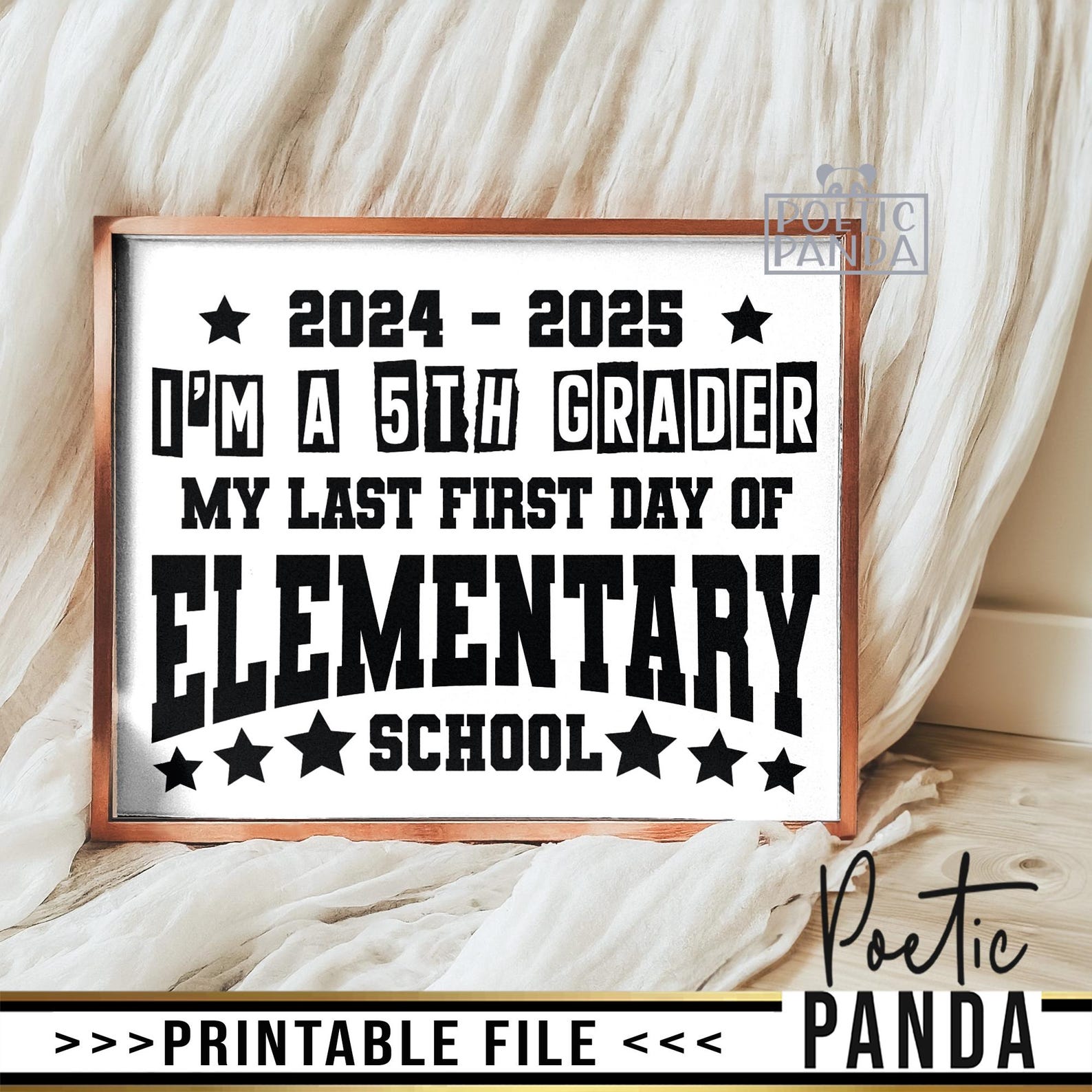 Printable Last First Day Elementary School Sign PNG JPEG, 5th Grade ...