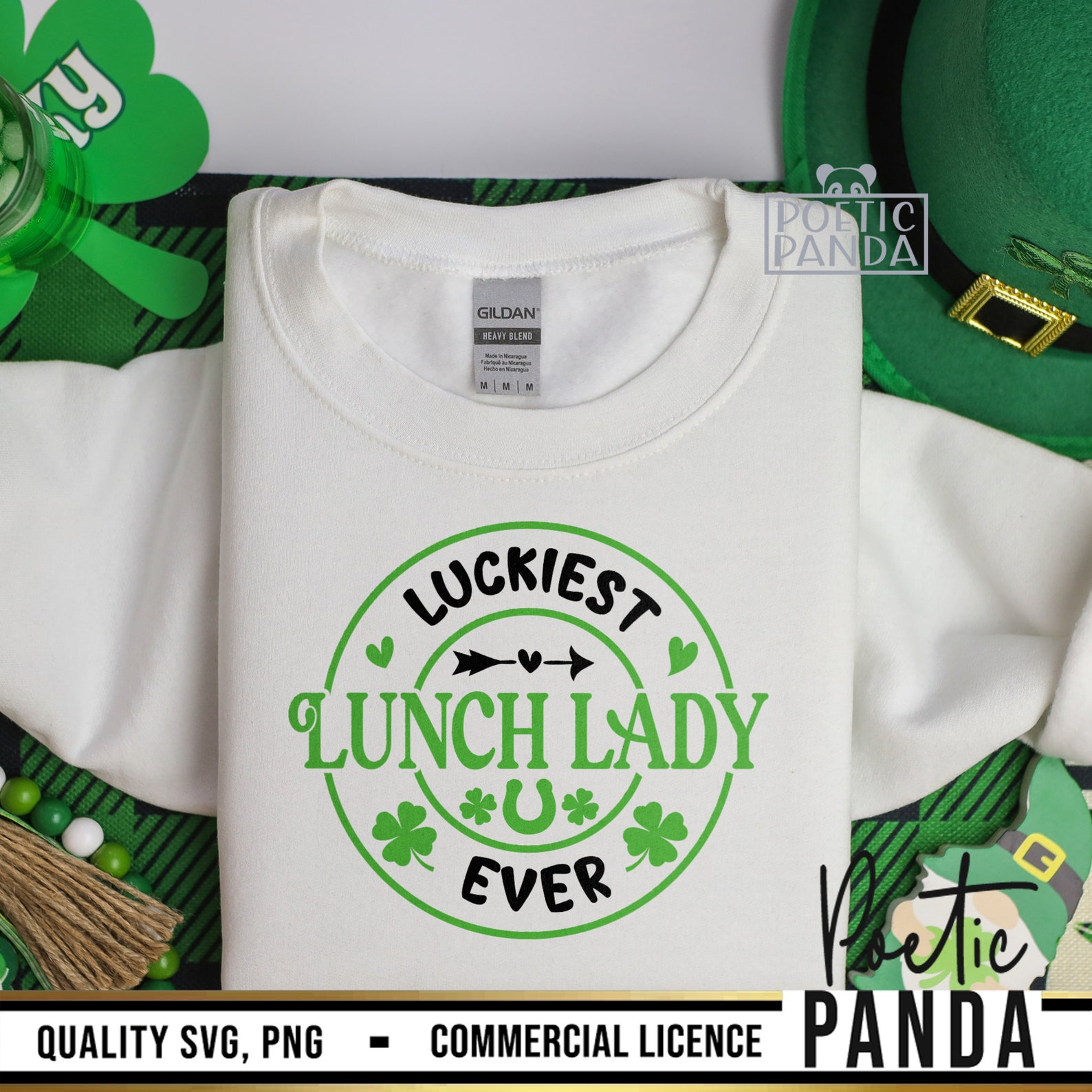 Luckiest Lunch Lady SVG PNG, St Patricks Svg, Cafeteria Worker Svg ...