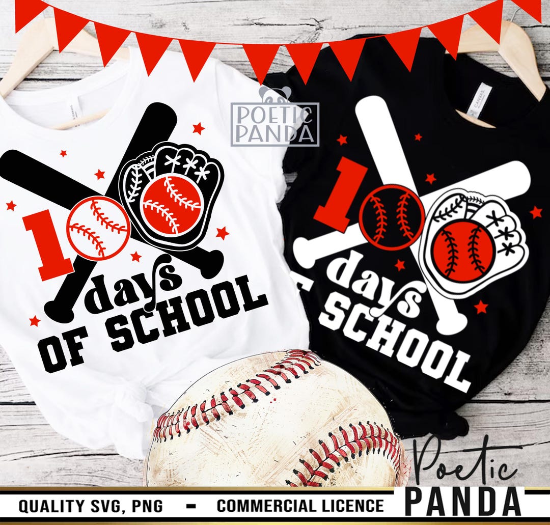 Baseball 100 Days of School SVG PNG, 100th Day Svg Cut File, 100 Days ...