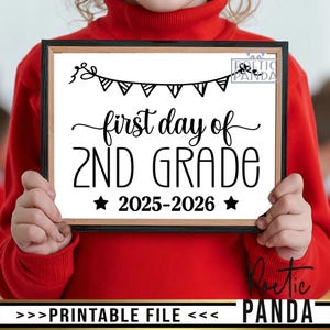 Printable 1st Day of 2nd Grade Sign PNG, First Day of Second Grade Sign ...