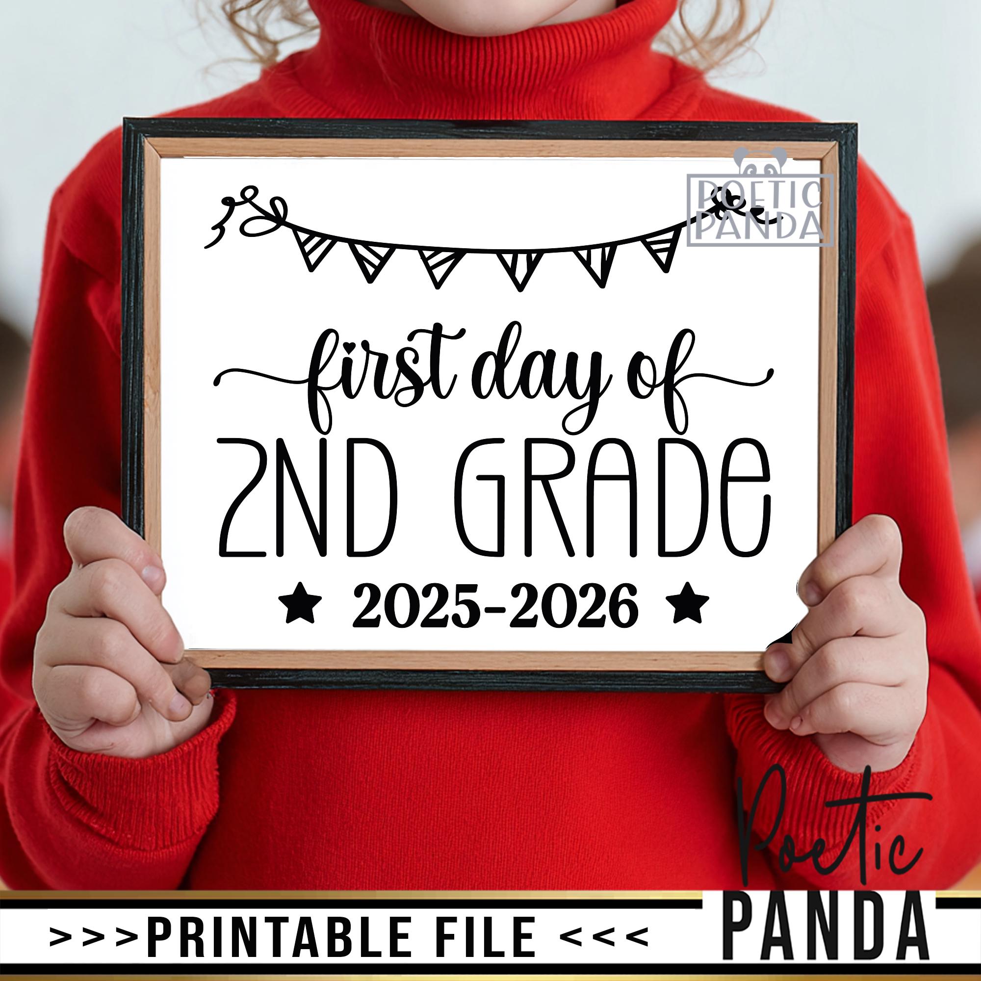 Printable 1st Day of 2nd Grade Sign PNG, First Day of Second Grade Sign ...