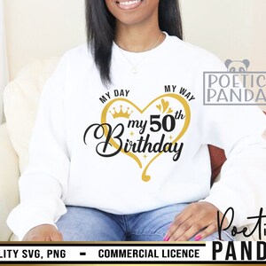 50th Birthday SVG PNG, Birthday Svg, 50 Svg, Fifty Birthday Svg, 50th ...