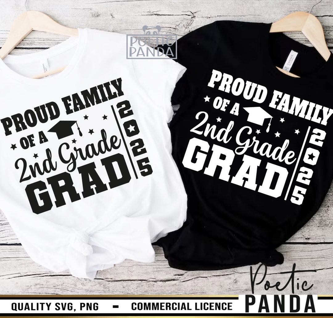 Proud Family of 2nd Grade Graduate SVG PNG, Graduation 2025 Svg, Second ...