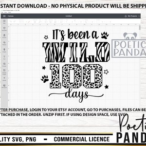 Wild 100 Days of School SVG PNG, Leopard Svg, 100 Days Brighter Svg ...