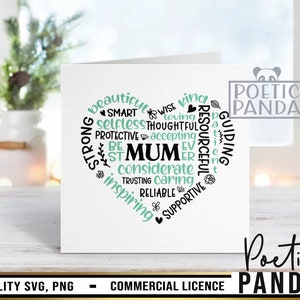 Mum Word Art SVG PNG, Momlife Svg, Mum Heart Shape Svg, Gift to Mum Svg ...
