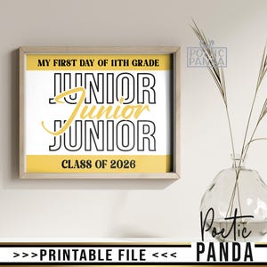 Printable Junior Sign PNG JPEG, First Day of School Sign, First Day of ...