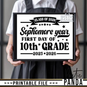 Printable First Day of 10th Grade Sign PNG, First Day of Tenth Grade ...