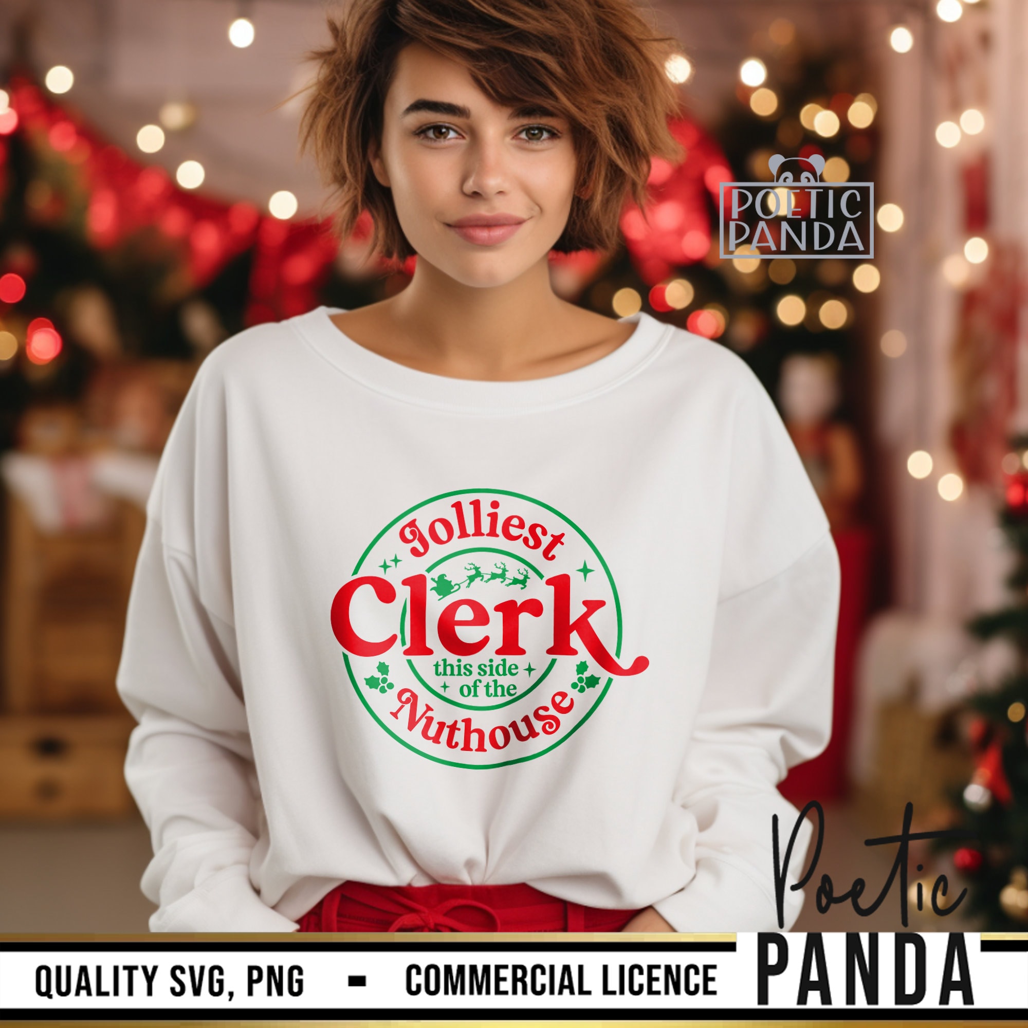 Jolliest Clerk SVG PNG, Office Team Svg, Secretary Svg, Clerk Christmas ...
