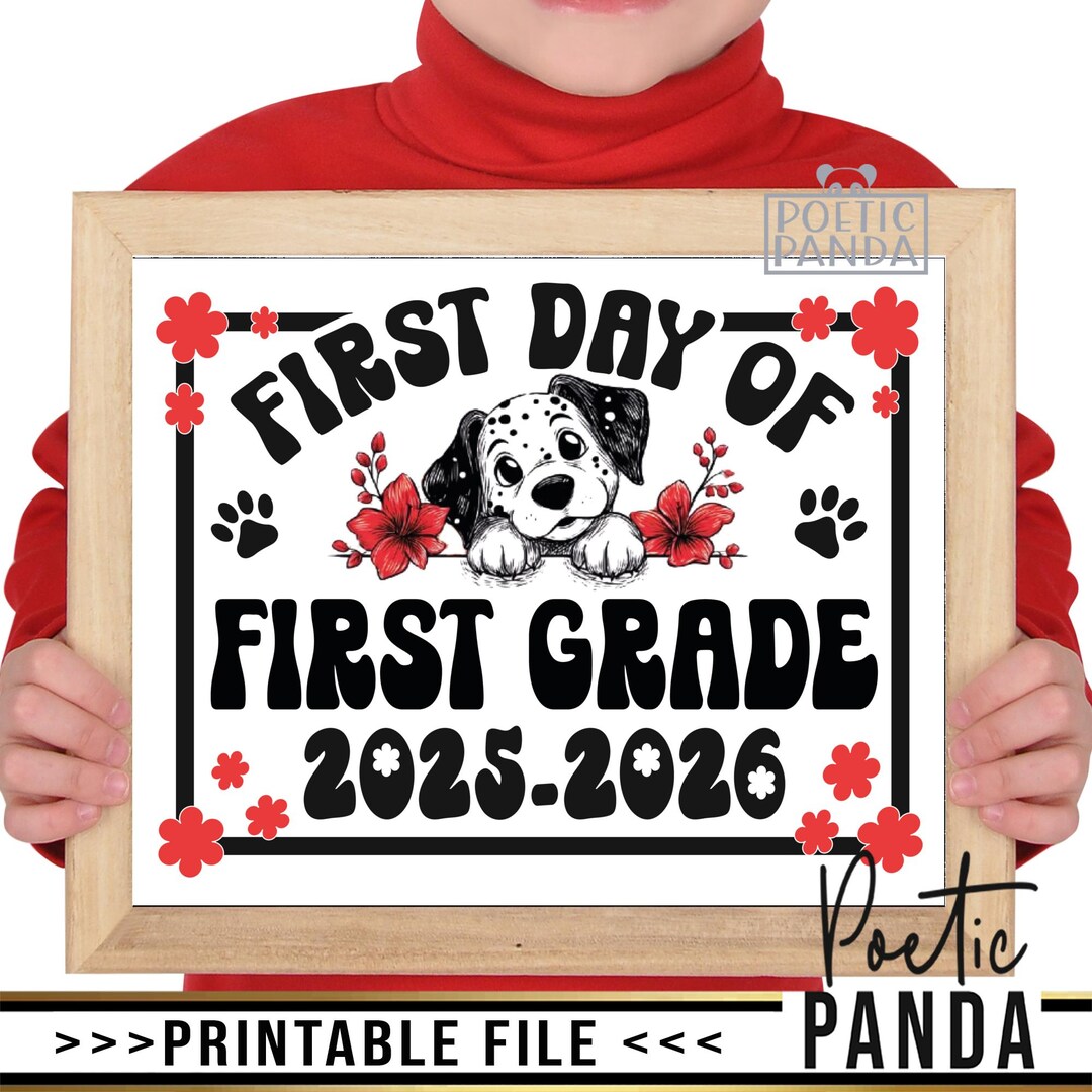 Printable 1st Day of 1st Grade Sign PNG, 1st Grade First Day Board ...