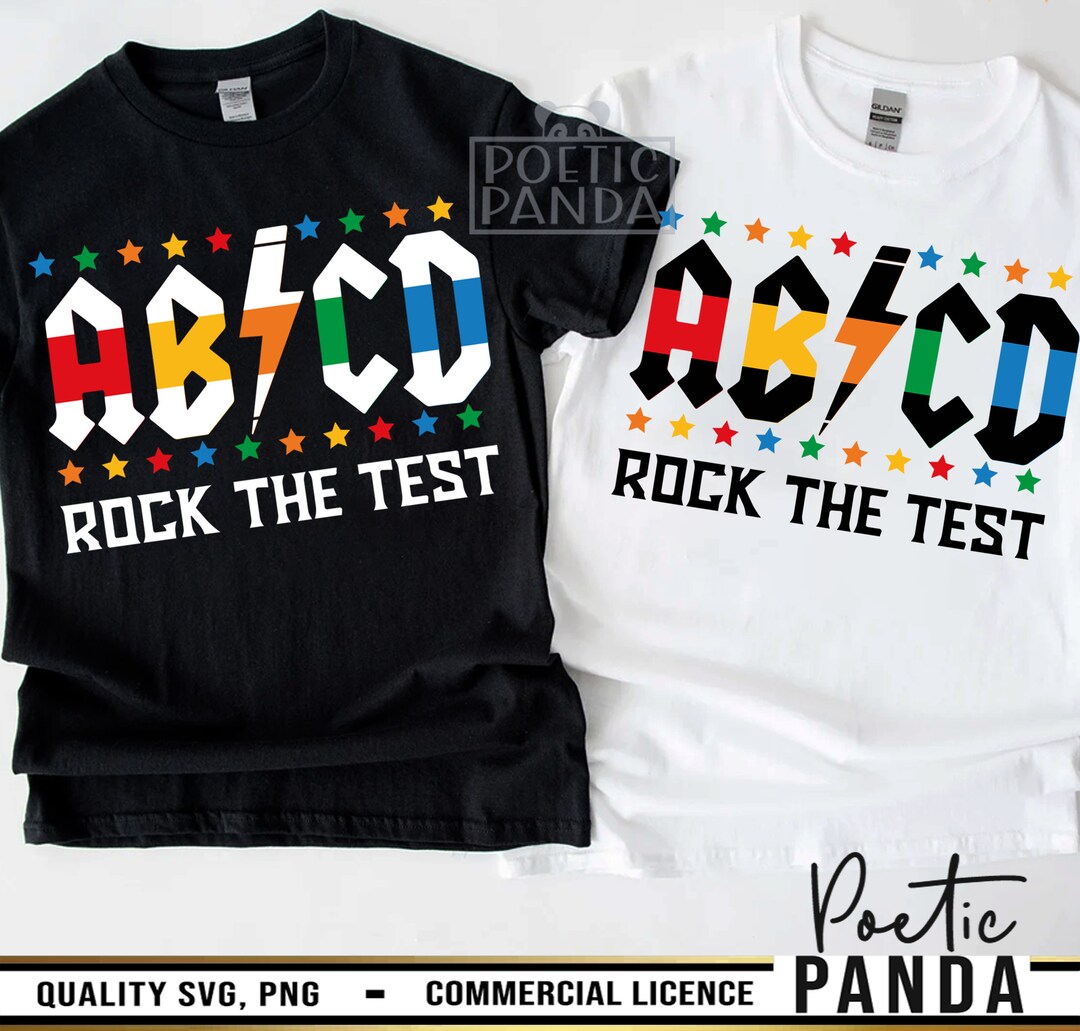 ABCD Rock the Test SVG PNG, Test Day Svg, Teacher Testing Shirt Svg ...