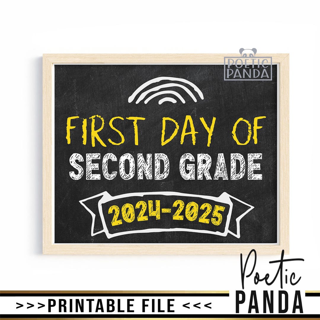 Letrero imprimible para el primer día de segundo grado, letrero para el ...