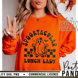 Spooktacular Lunch Lady SVG PNG, Lunch Lady Halloween Shirt Svg, Lunch ...