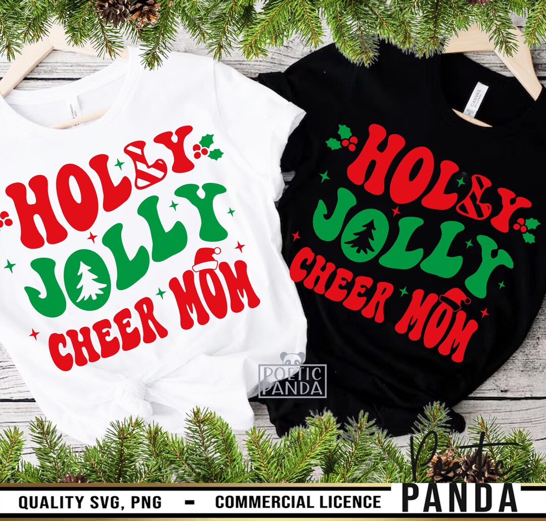 Cheer Mom Christmas SVG PNG, Holly Jolly Cheer Mom Svg , Cheer Mom ...