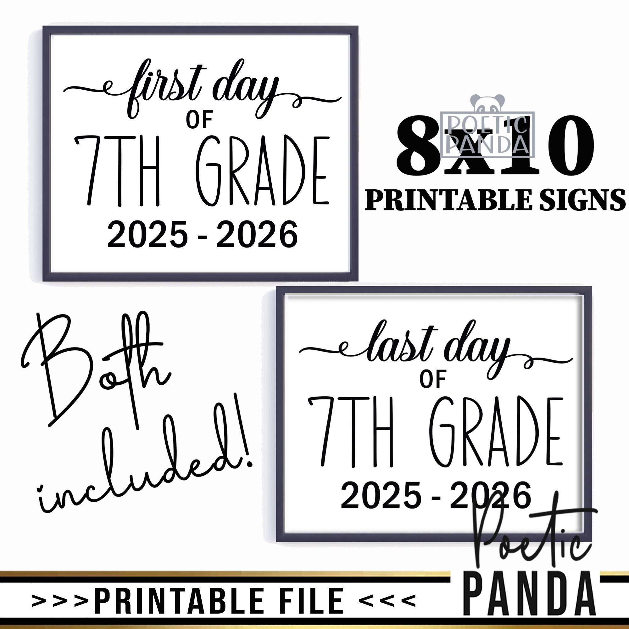 Printable 1st Day of 7th Grade Sign PNG, First Day of 7th Grade Print ...