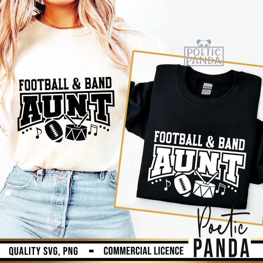 Football and Band Aunt SVG PNG, Marching Band Aunt Svg, Band Aunt Svg ...