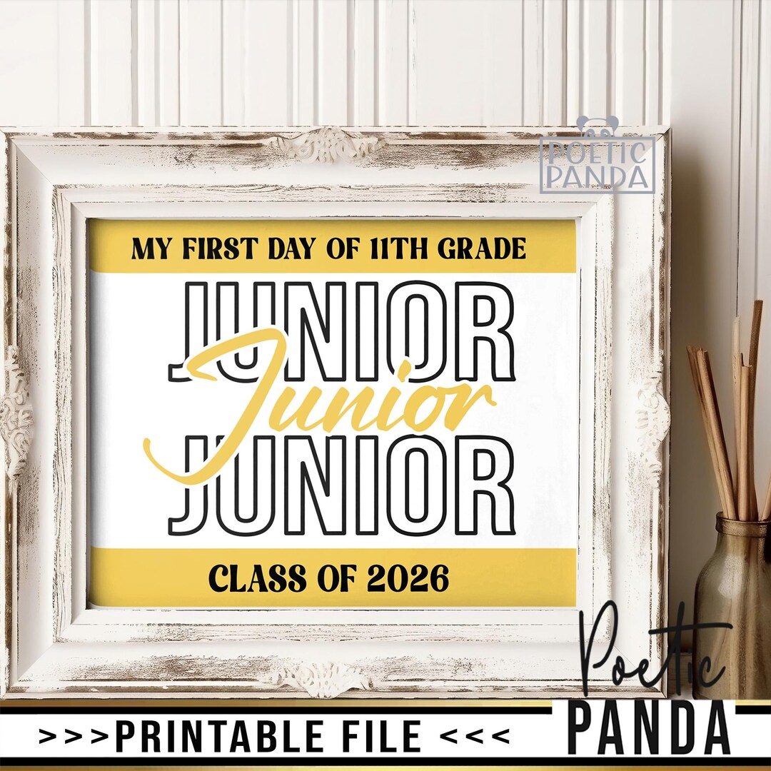 Printable Junior Sign PNG JPEG, First Day of School Sign, First Day of ...