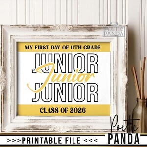 Printable Junior Sign PNG JPEG, First Day of School Sign, First Day of ...
