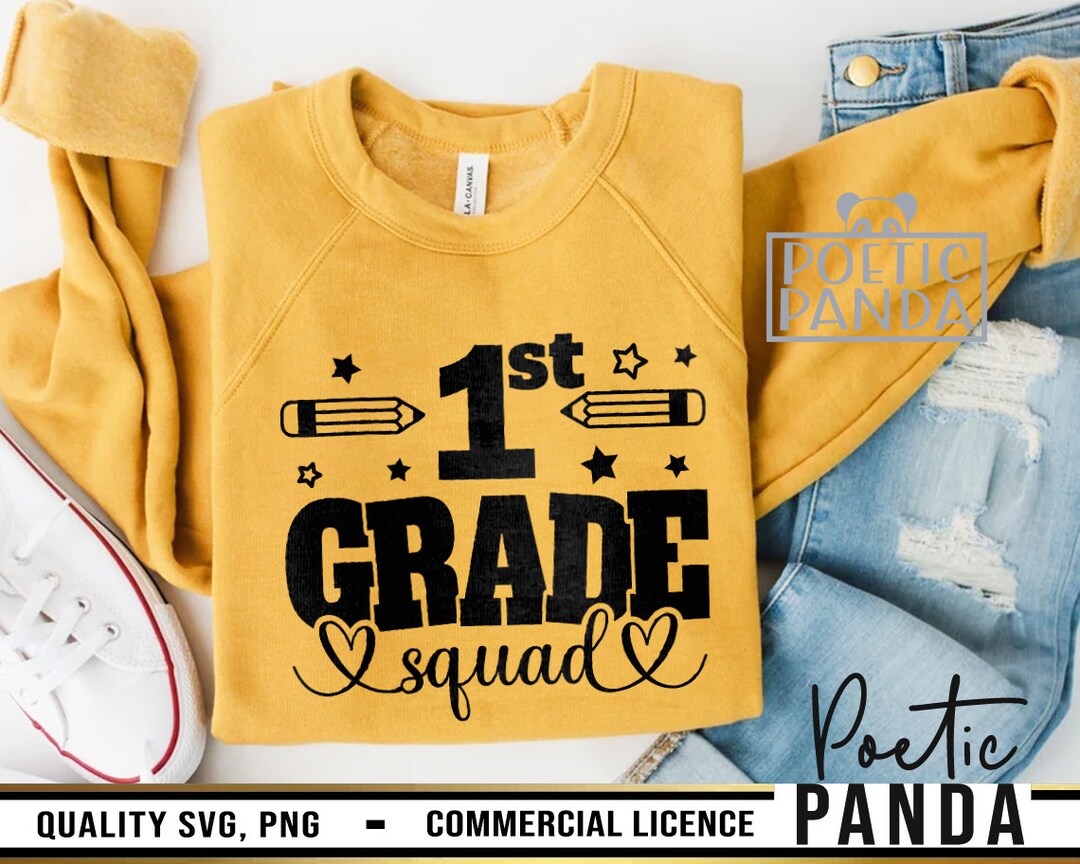 1st Grade Squad SVG PNG, 1st Grade Svg, Back To School Svg, Groovy Svg ...