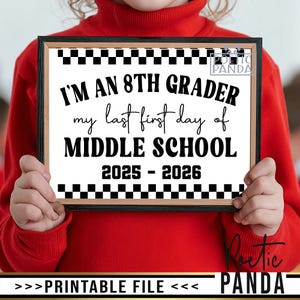 Printable 1st Day of 8th Grade Sign PNG, Printable Last First Day of ...