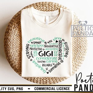 Gigi Word Art SVG PNG, Grandmother Svg, Mom Svg, Gigi Png, Gift to Gigi ...