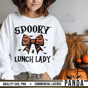 Spooky Lunch Lady SVG PNG, Lunch Lady Halloween Shirt Png Sublimation ...