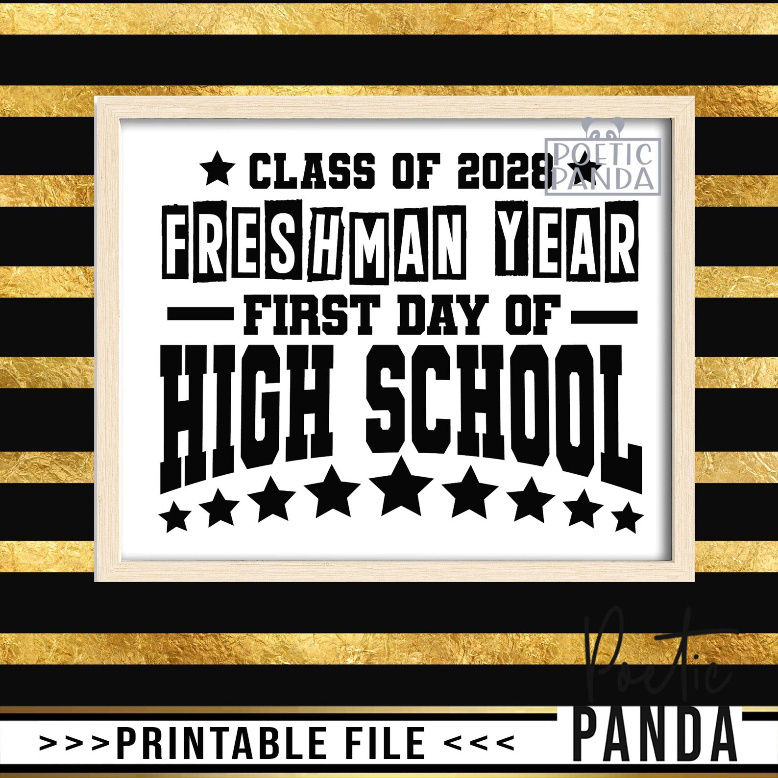 Printable First Day of High School PNG JPEG, Class of 2028 Freshman ...