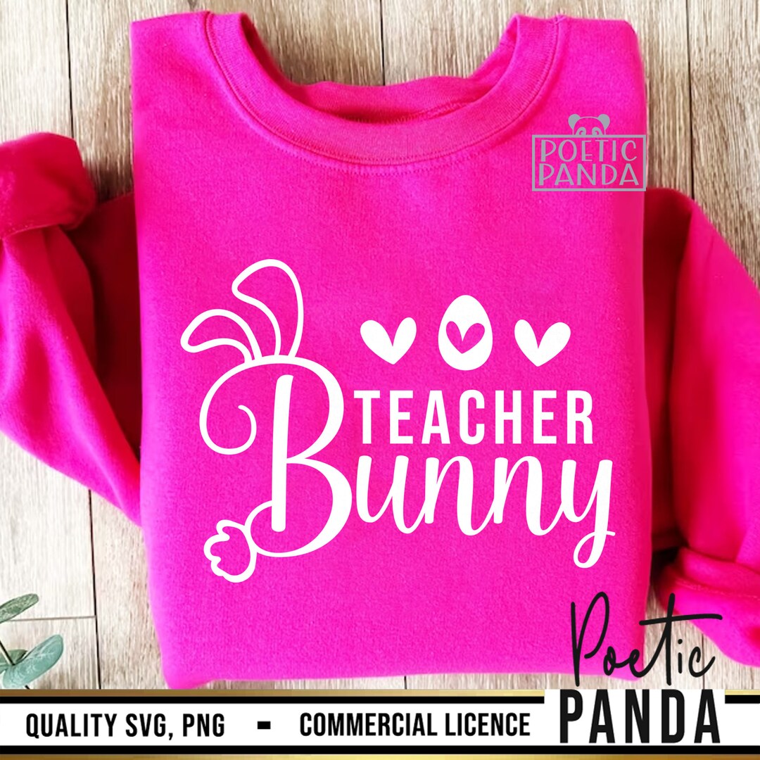 Teacher Bunny SVG PNG, Teacher Svg, Hoppy Teacher, Easter Shirt Svg ...