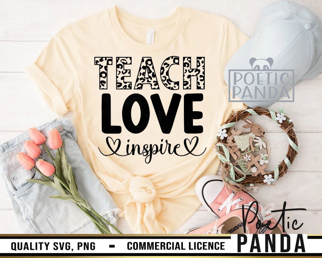 Teach Love Inspire SVG PNG, Leopard Svg, Back to School Svg, Teaching ...