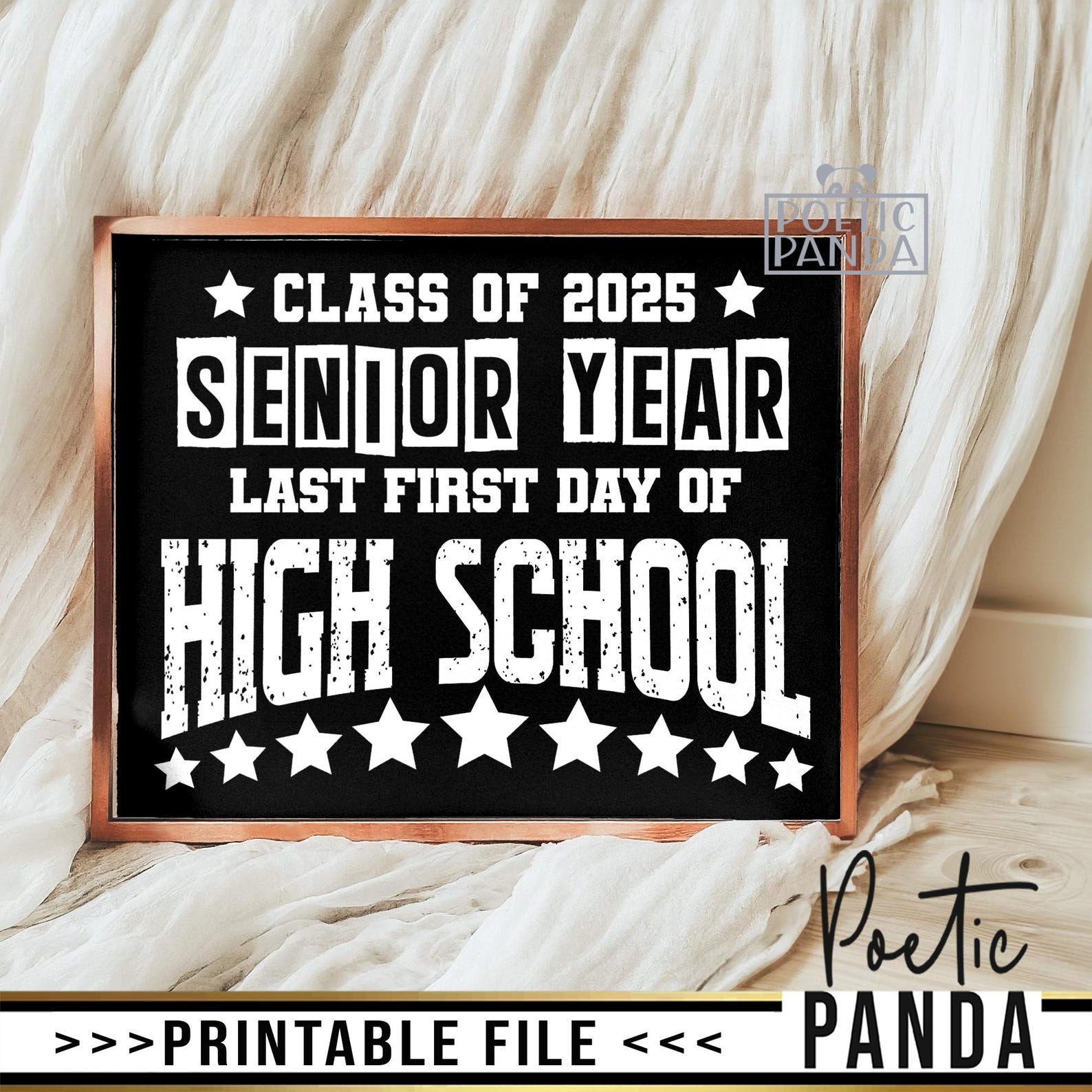 Printable Last First Day of Senior Sign PNG JPEG, 2025 Senior Last ...