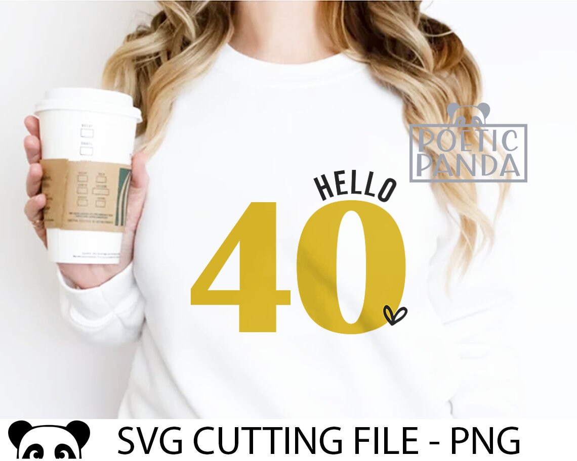 Hello 40 SVG PNG Hello Forty Svg Forty Af Svg Birthday - Etsy