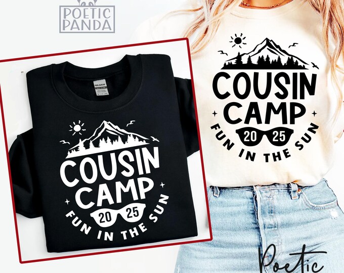 Cousin Camp Svg - Summer Cumping Svg, Trees and Mountains Svg, Summer Family Vacation, Sleepover ...