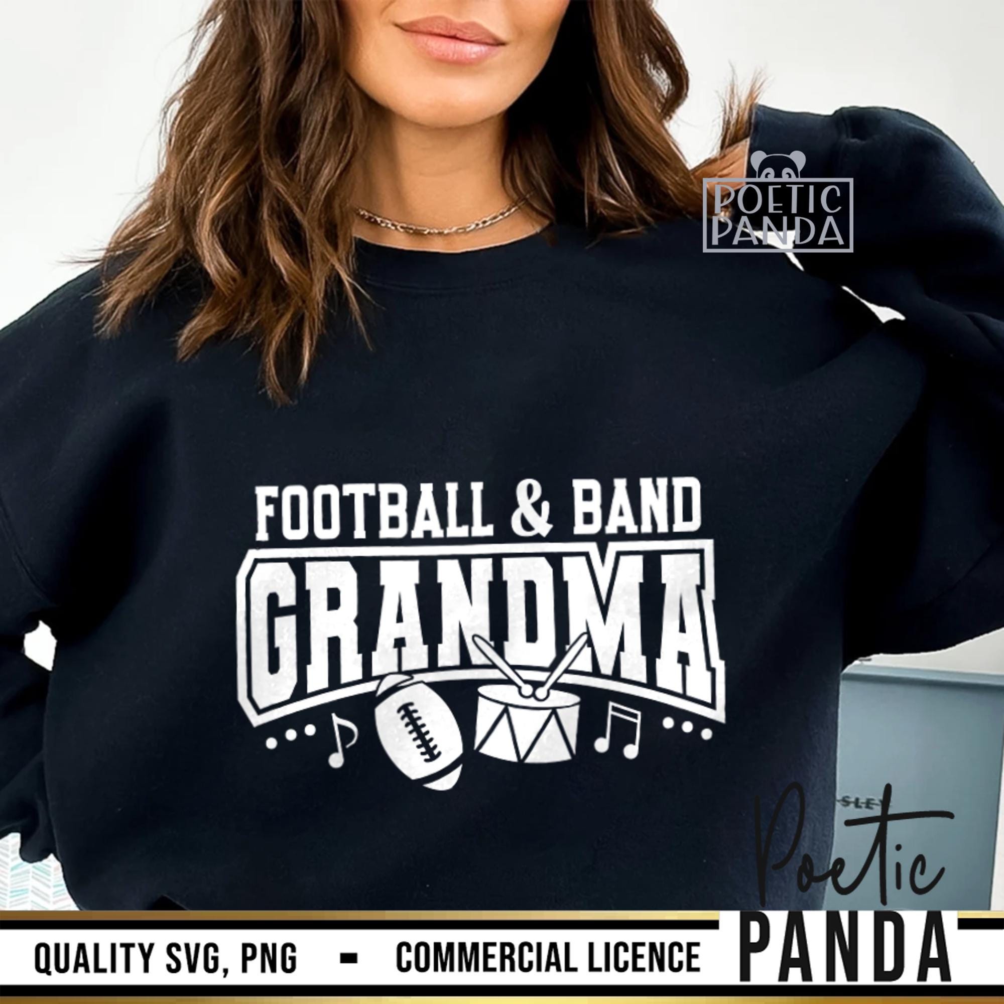 Football and Band Grandma SVG PNG, Marching Band Svg, Football Grandma ...