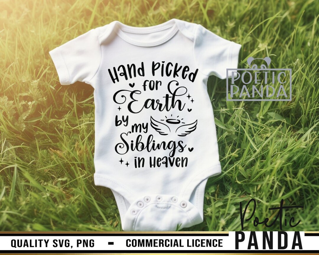 Hand Picked for Earth by My Siblings in Heaven Svg Sibling - Etsy