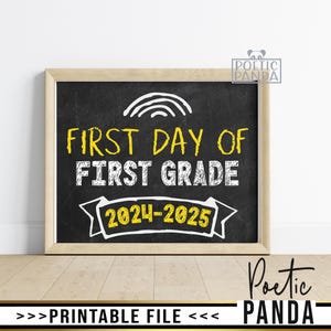 Printable First Day of 1st Grade Sign, First Day of School Sign, 1st ...